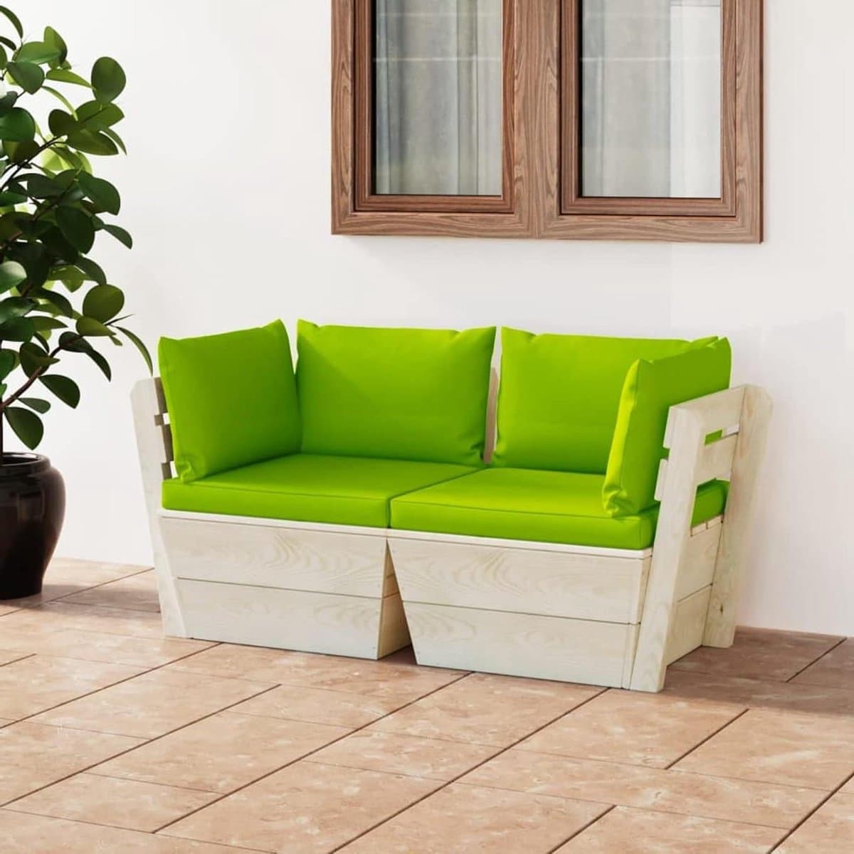 Tuinbank 2 persoons - Pallet loungebank - Buiten ontspannen ...