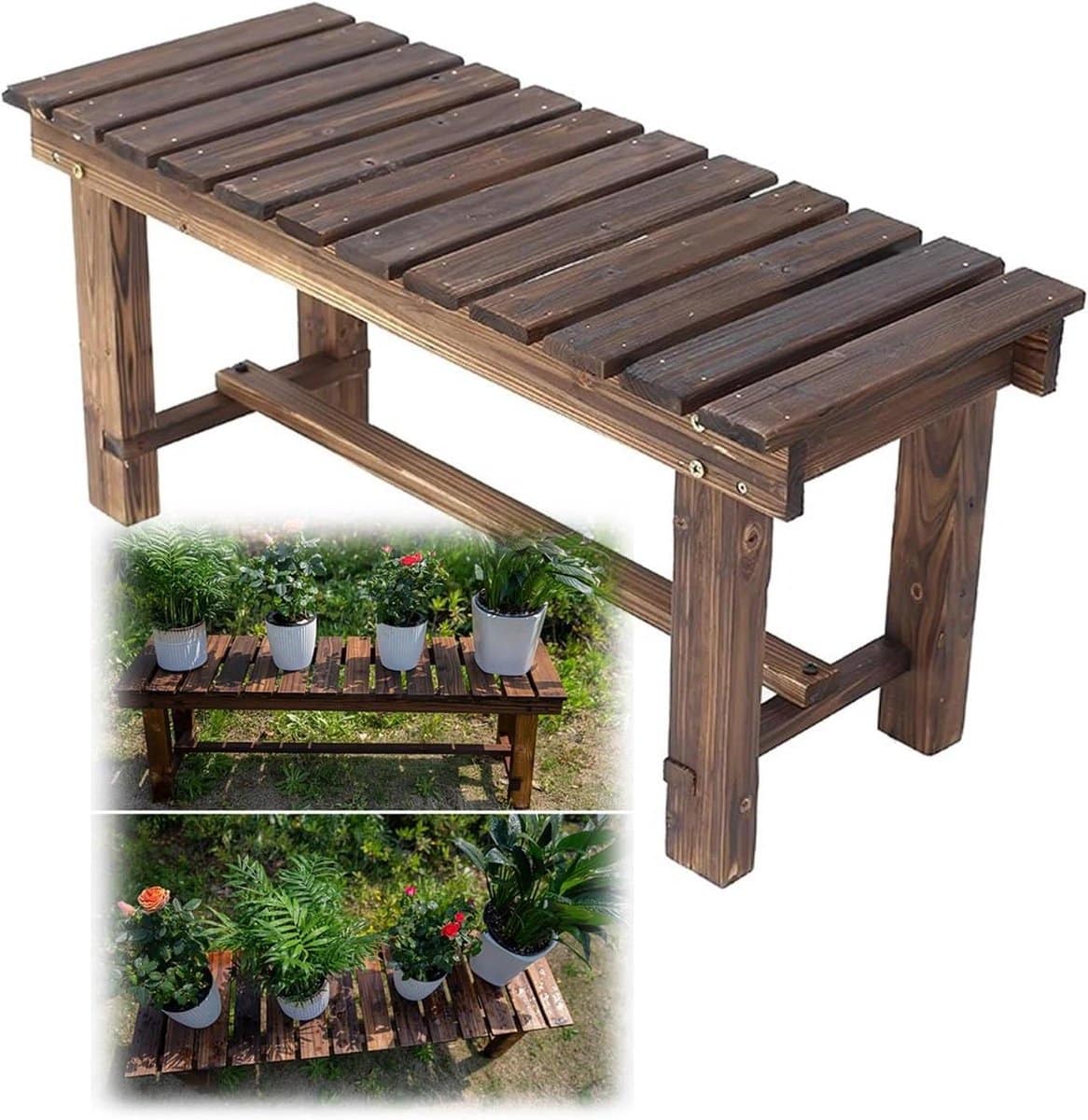 Tuinbank Hout - Parkbank Buiten - Ontspannen in de tuin - Parkbanken ...
