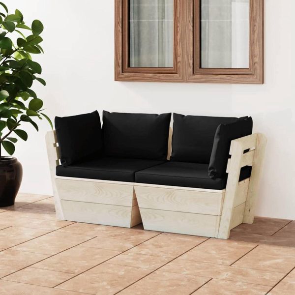Tuinpalletbank 2-zitsbank - Loungebank buiten - Ontspannen in tuin ...